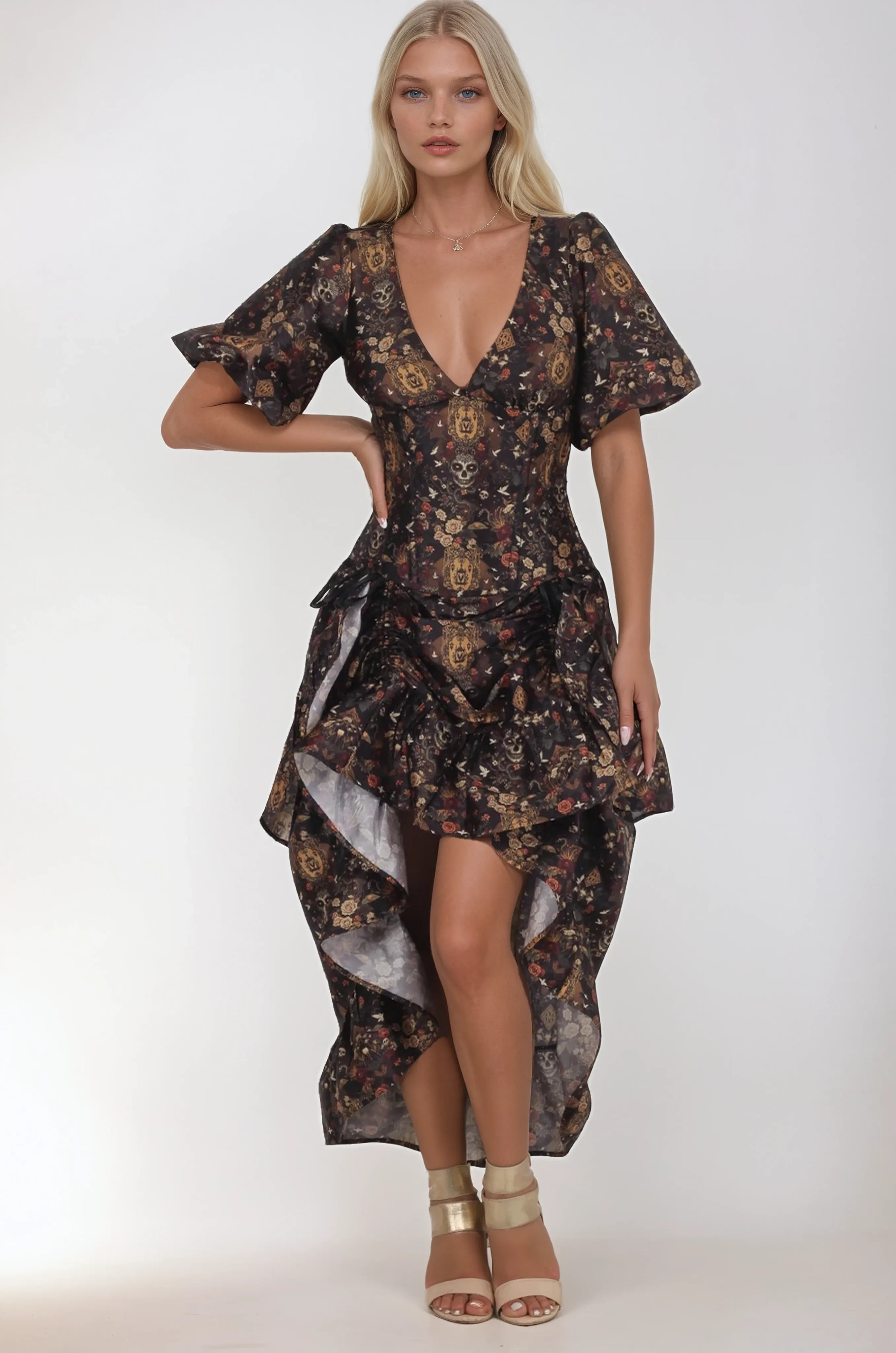 Blair Floral Gothic Custom Made Corset Dress – LUXE NOIR